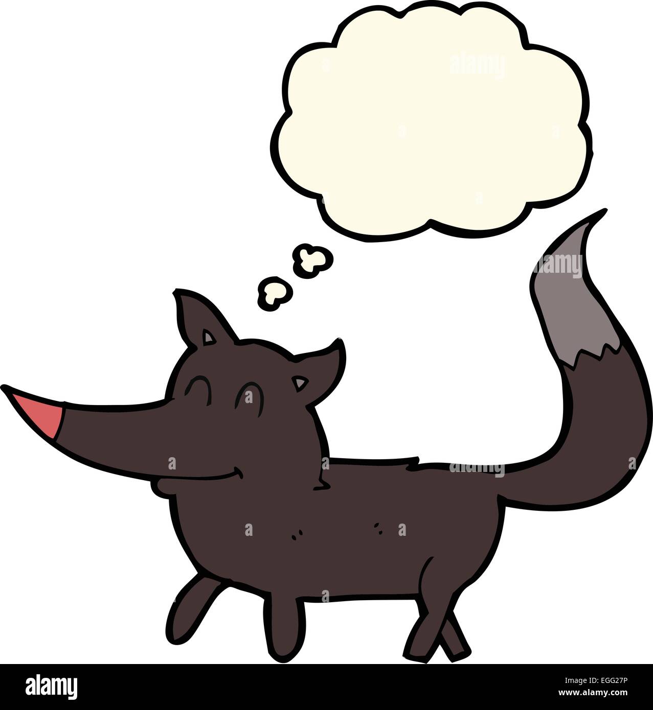 cartoon little wolf with thought bubble Stock Vector Image & Art - Alamy