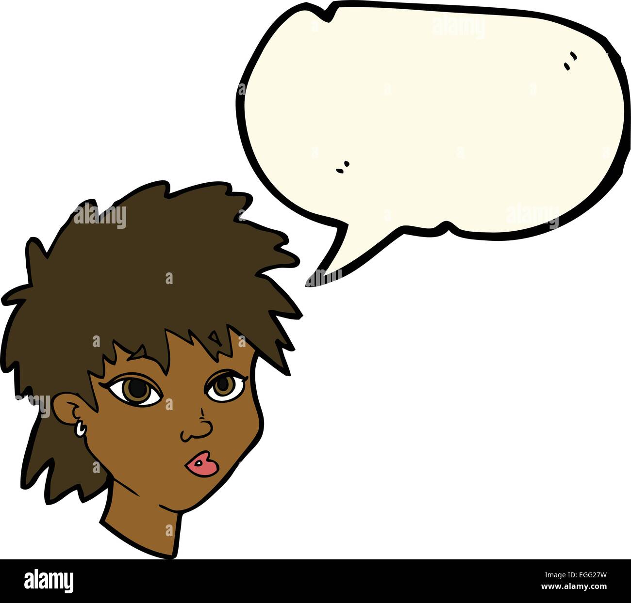 cartoon curious girl with speech bubble Stock Vector Image & Art - Alamy