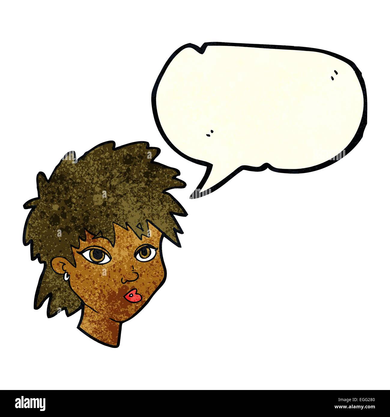 cartoon curious girl with speech bubble Stock Vector Image & Art - Alamy