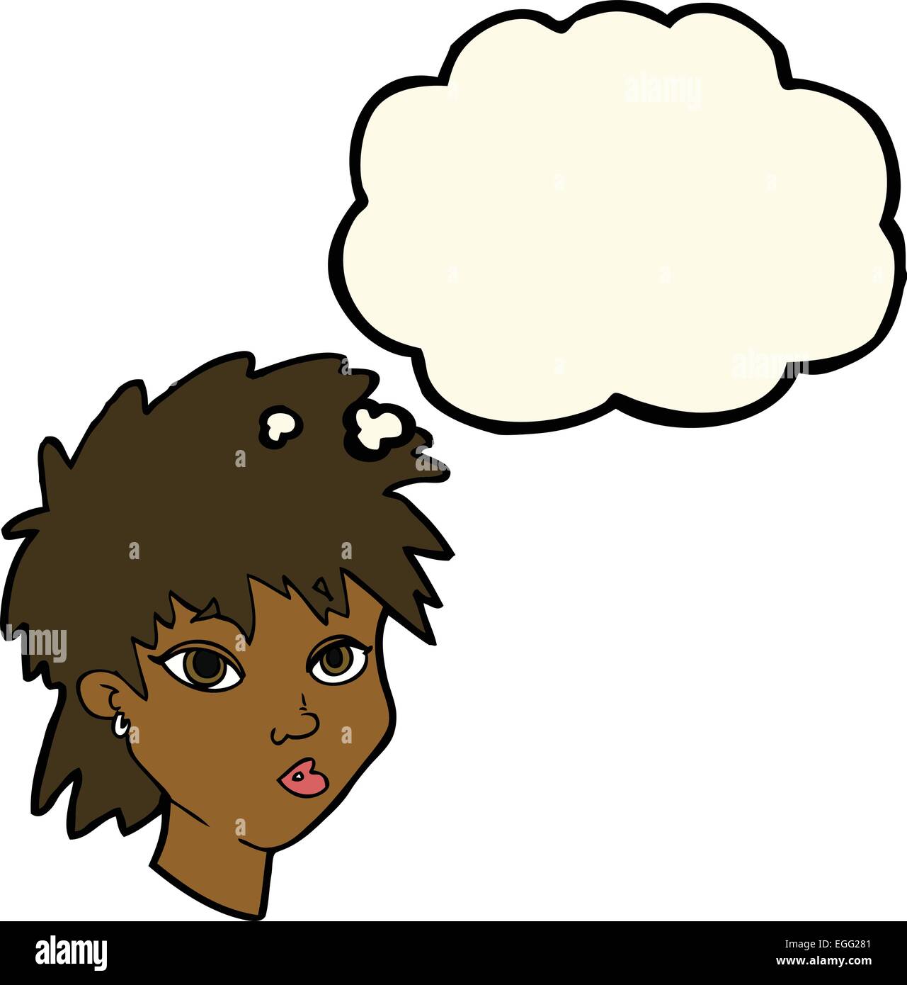 cartoon curious girl with thought bubble Stock Vector Image & Art - Alamy
