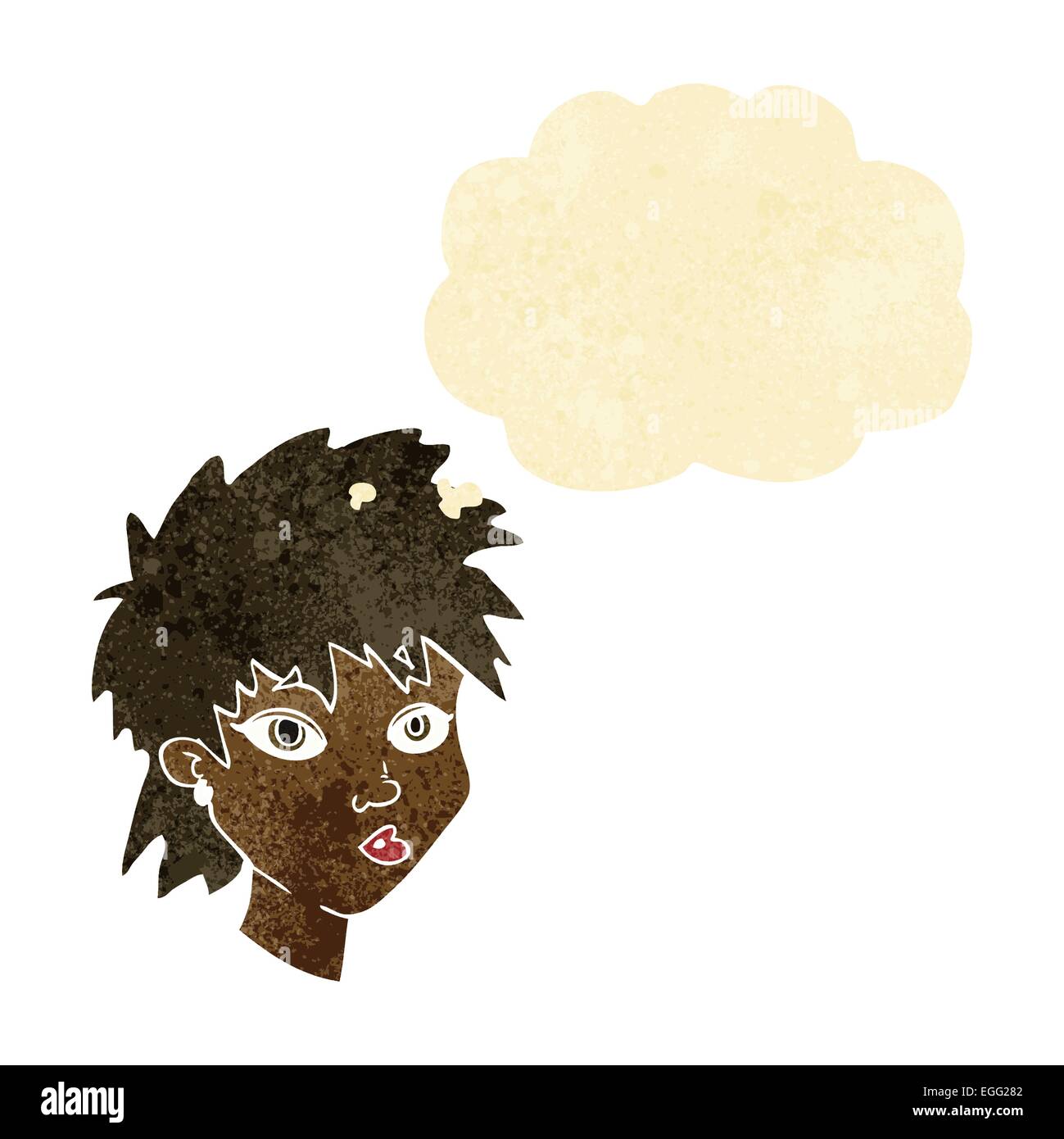 cartoon curious girl with thought bubble Stock Vector Image & Art - Alamy