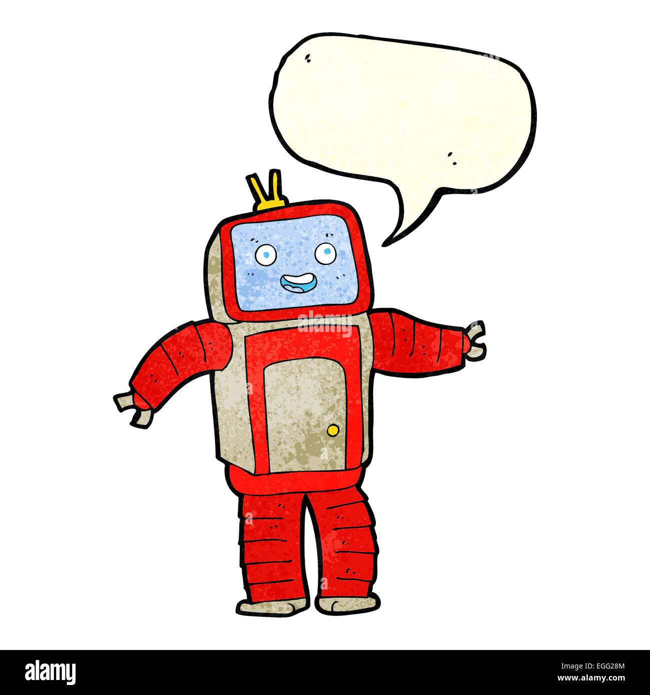 cartoon robot with speech bubble Stock Vector Image & Art - Alamy