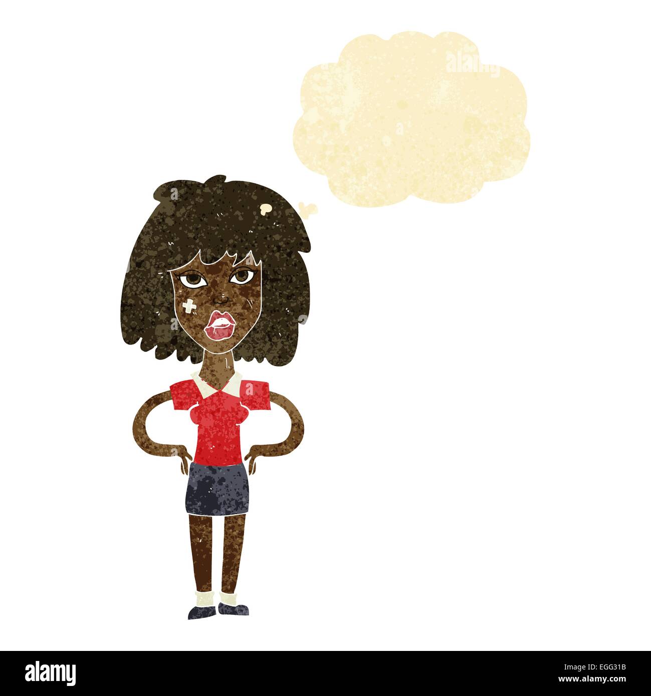 cartoon tough woman with thought bubble Stock Vector Image & Art - Alamy