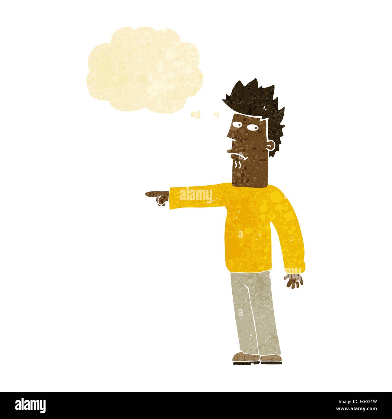 cartoon man pointing with thought bubble Stock Vector Image & Art - Alamy