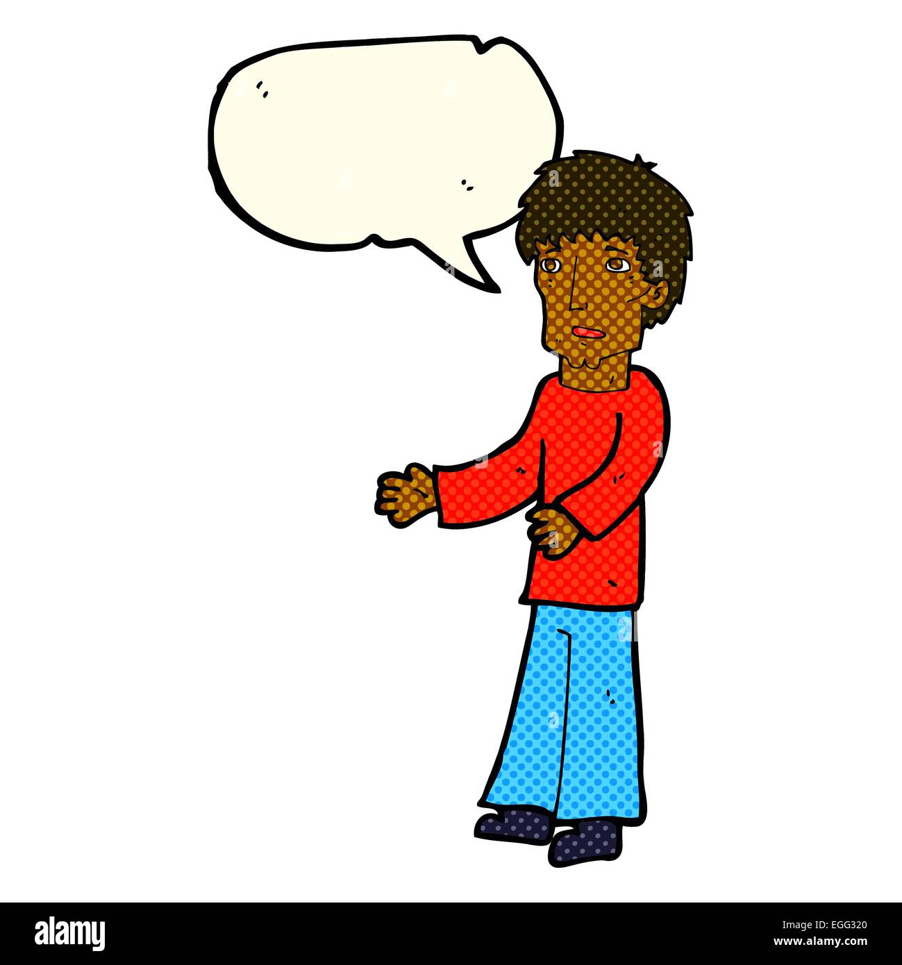 cartoon man explaining with speech bubble Stock Vector Image & Art - Alamy