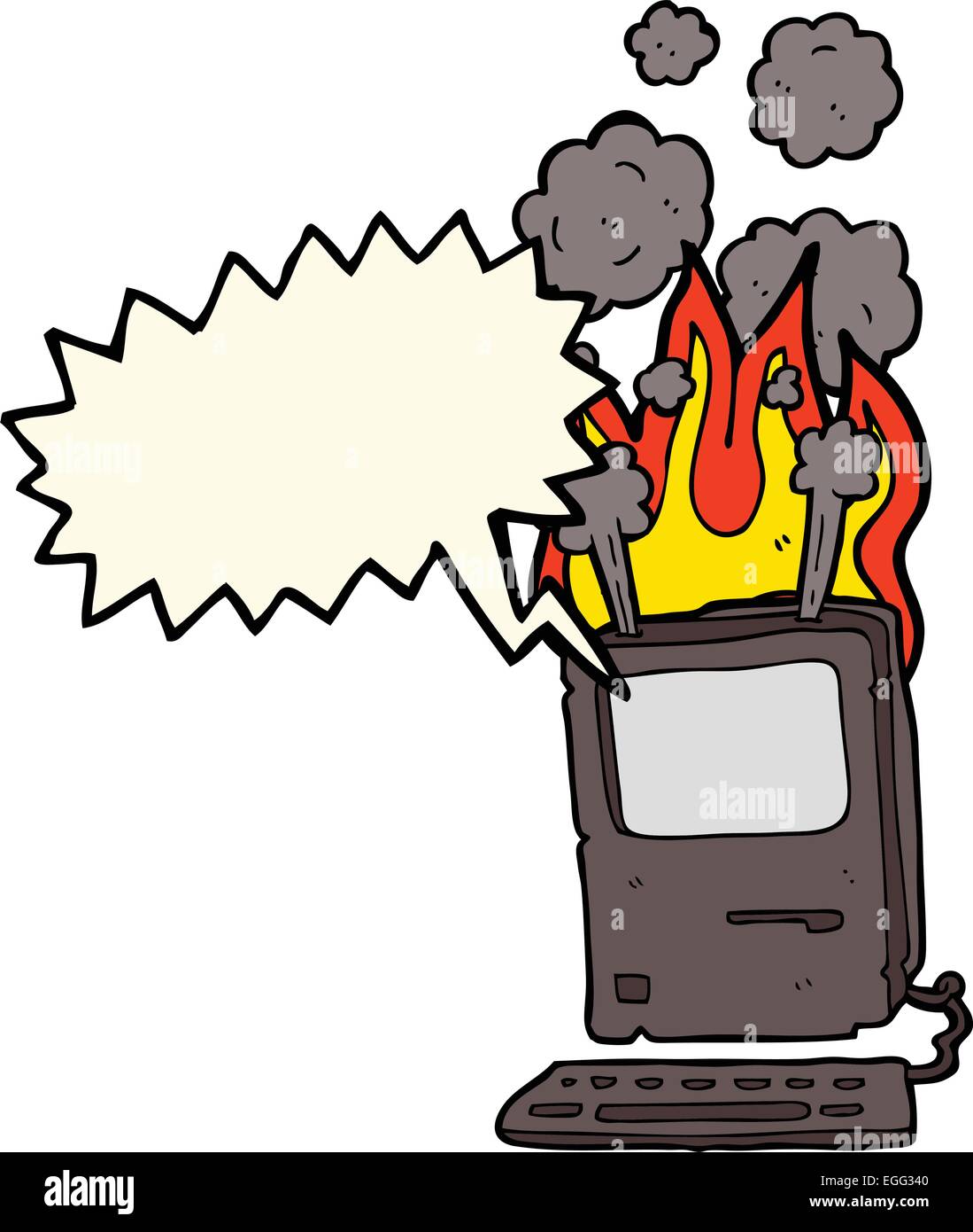 Cartoon old computer speech Cut Out Stock Images & Pictures - Alamy