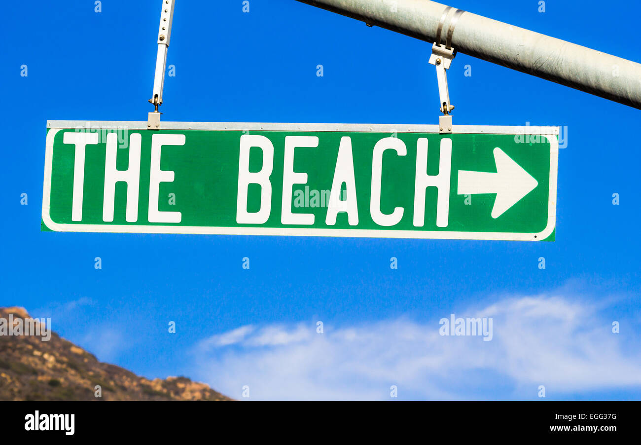 The Beach Street Sign Stock Photo - Alamy