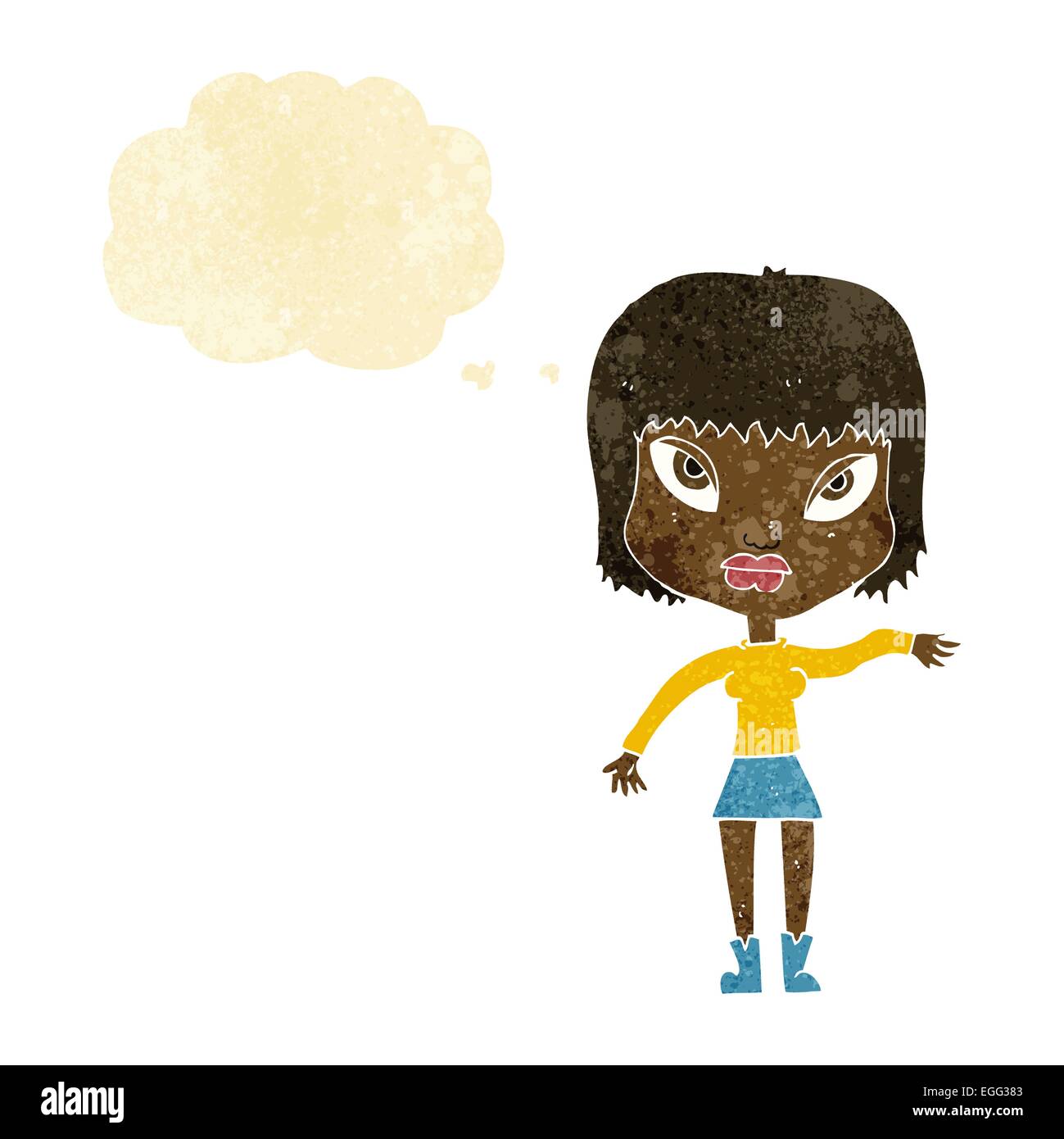 cartoon woman making gesture with thought bubble Stock Vector Image ...