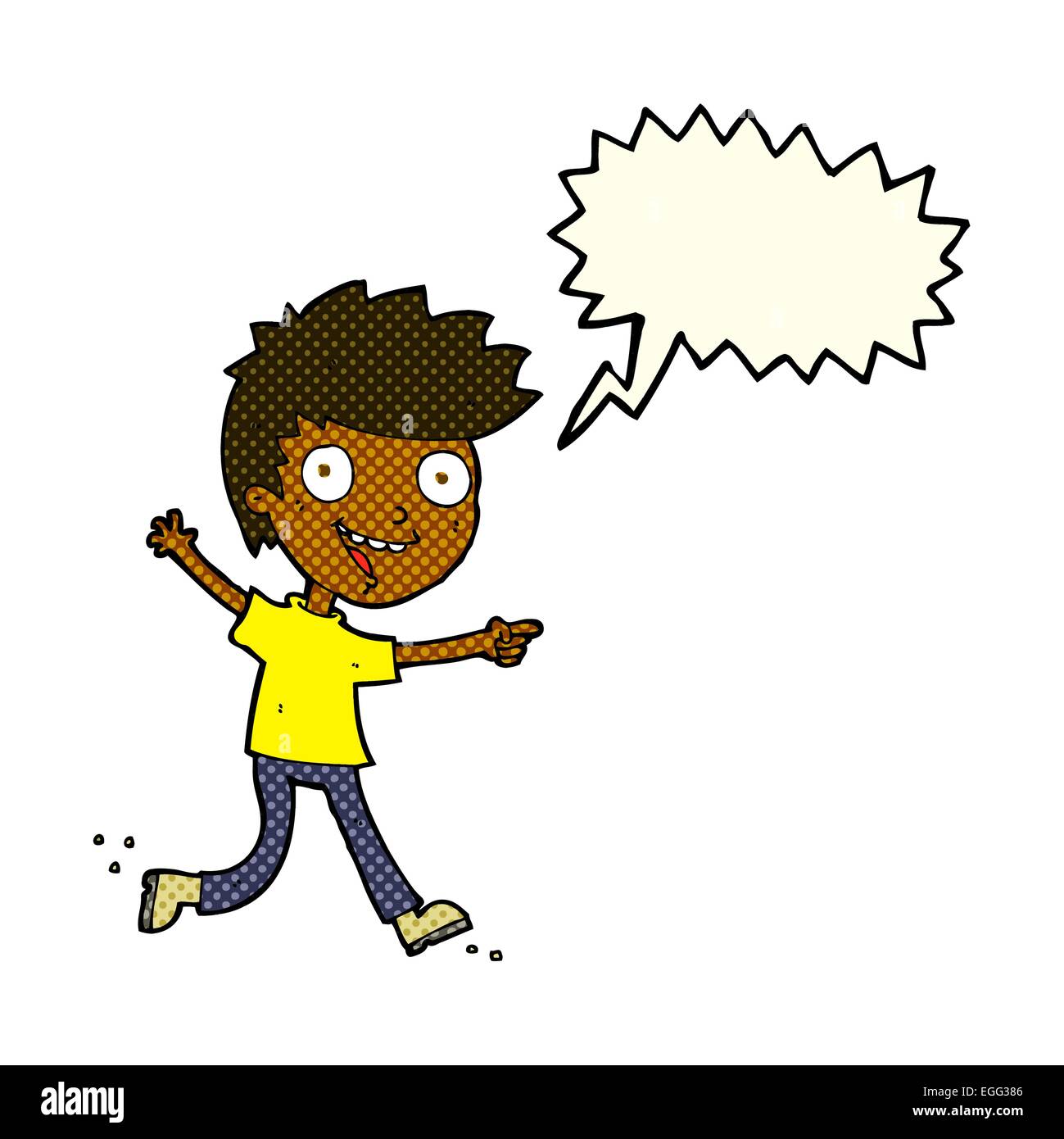 cartoon crazy excited boy with speech bubble Stock Vector Image & Art ...