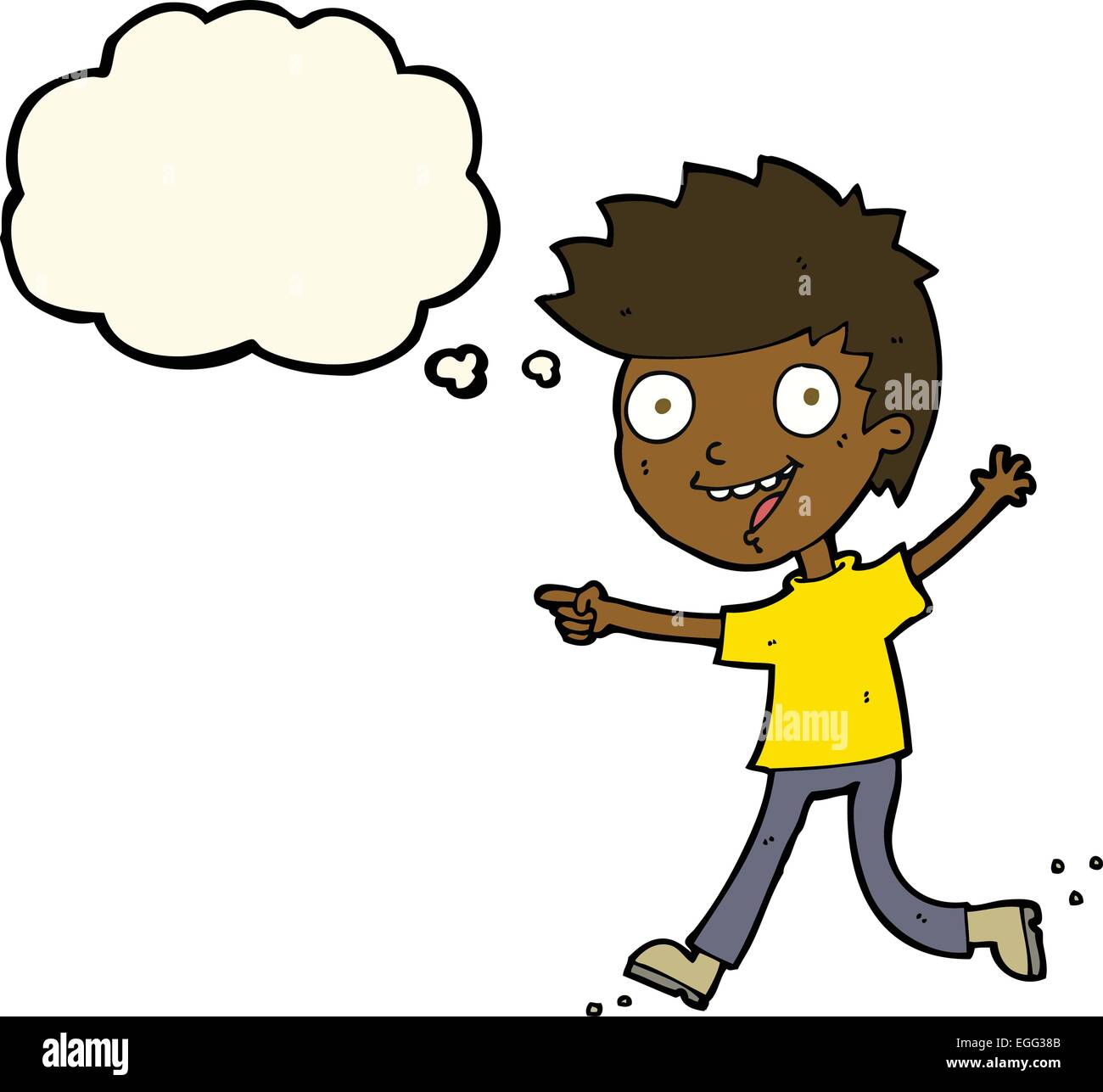 cartoon crazy excited boy with thought bubble Stock Vector Image & Art ...