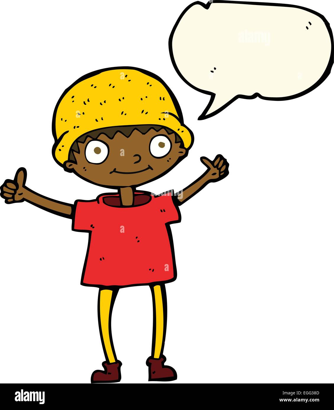 cartoon boy with positive attitude with speech bubble Stock Vector ...