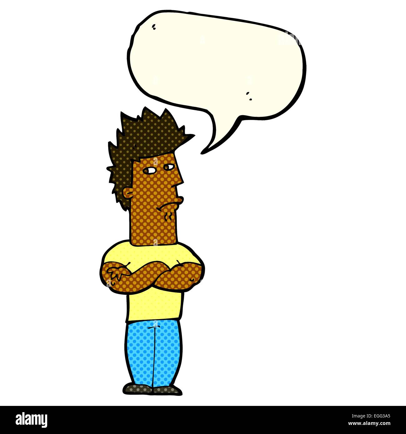 cartoon man sulking with speech bubble Stock Vector Image & Art - Alamy