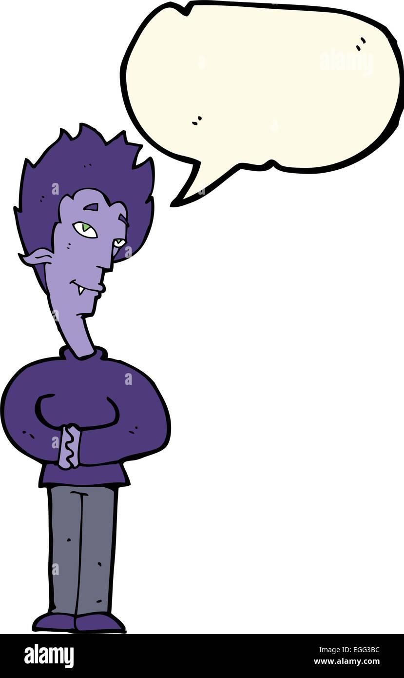 cartoon vampire with speech bubble Stock Vector Image & Art - Alamy