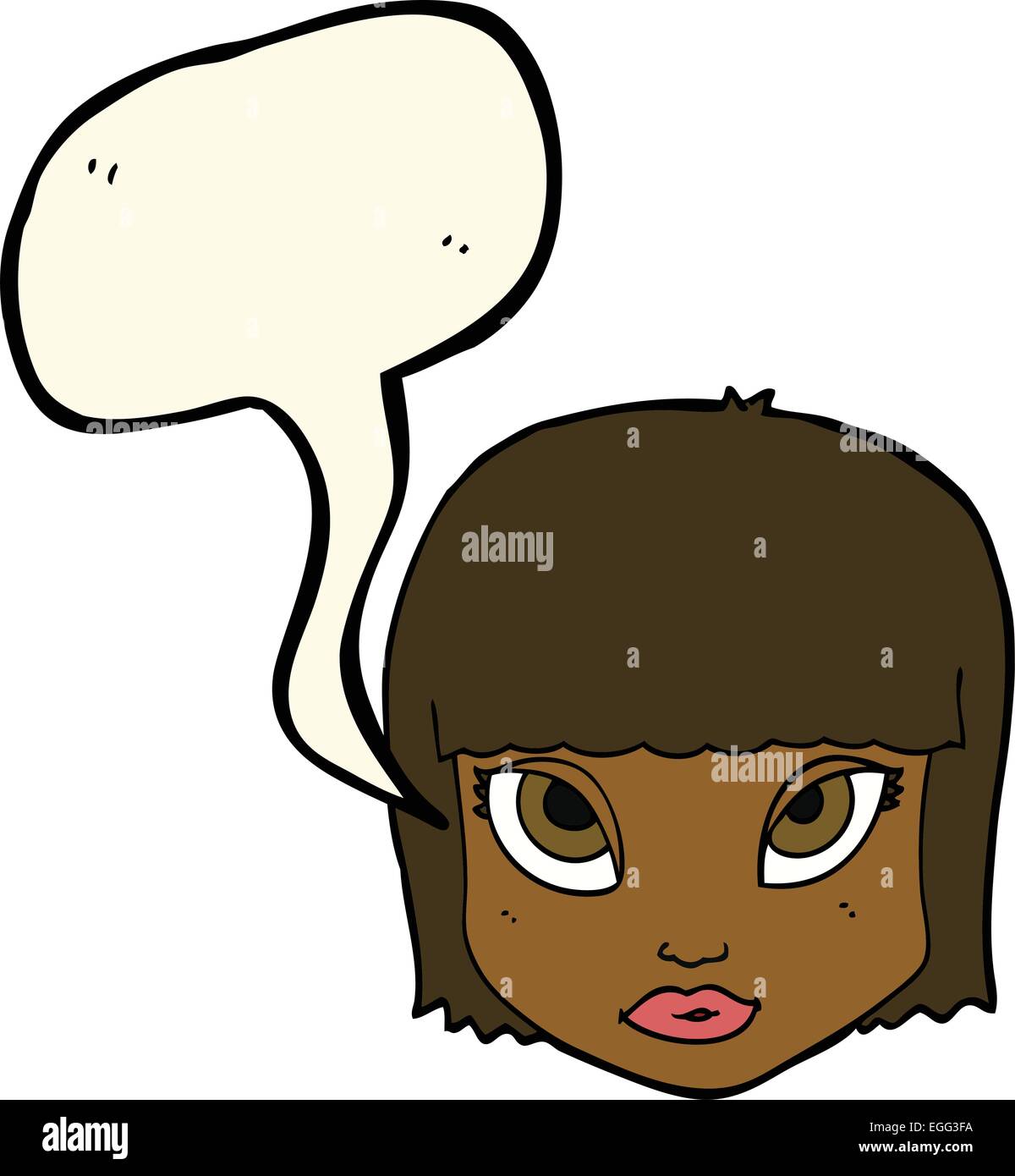 cartoon female face with speech bubble Stock Vector Image & Art - Alamy