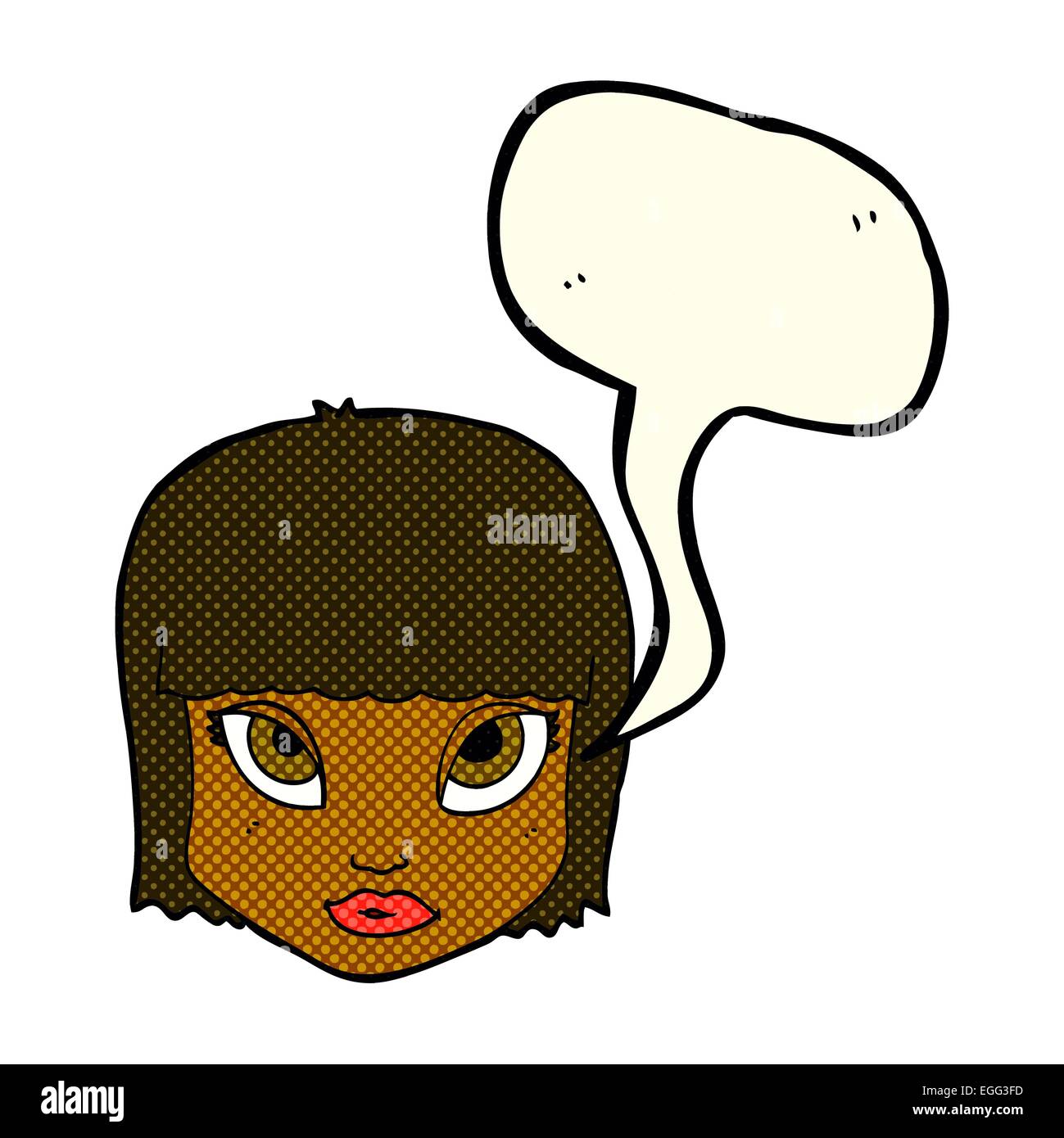 cartoon female face with speech bubble Stock Vector Image & Art - Alamy