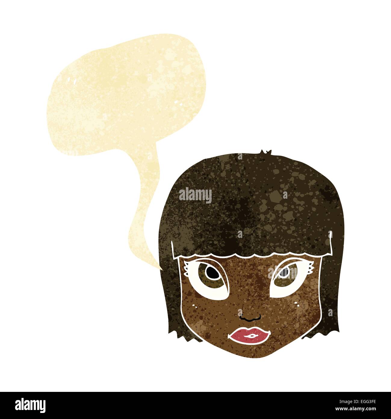 cartoon female face with speech bubble Stock Vector Image & Art - Alamy
