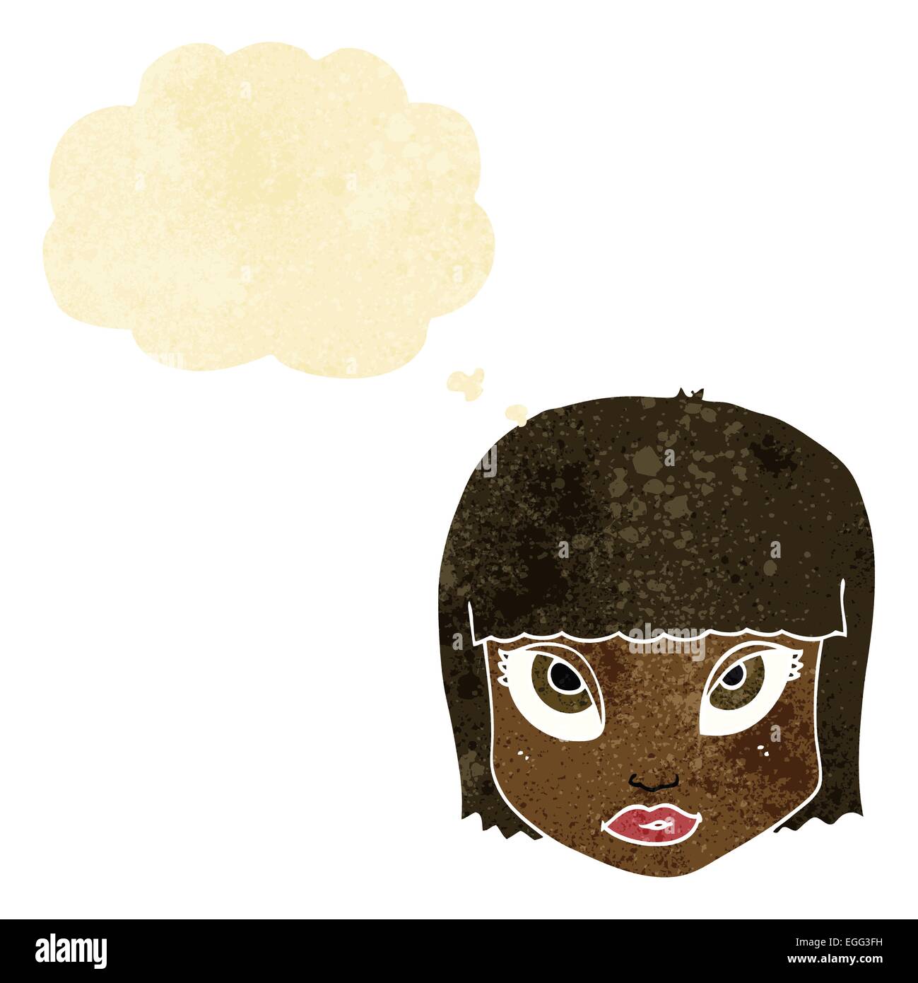 cartoon female face with thought bubble Stock Vector Image & Art - Alamy