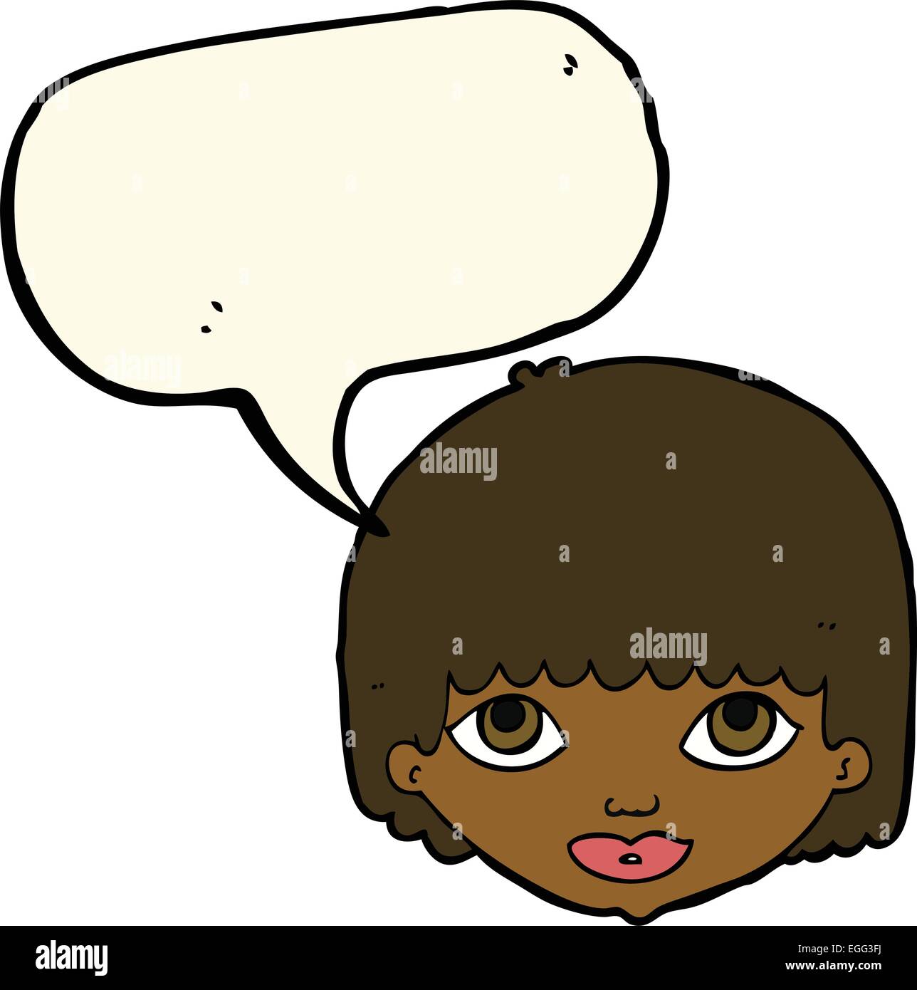cartoon female face with speech bubble Stock Vector Image & Art - Alamy