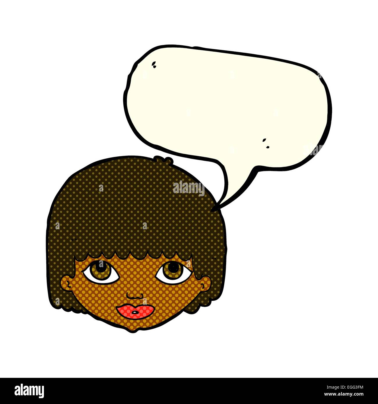 cartoon female face with speech bubble Stock Vector Image & Art - Alamy