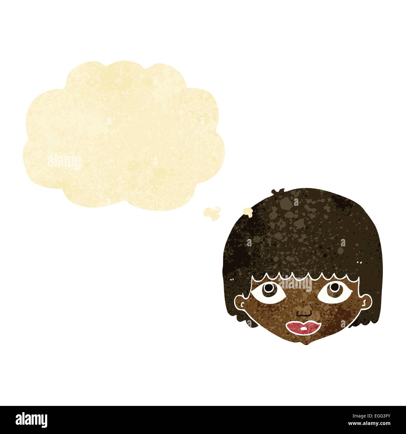 cartoon female face with thought bubble Stock Vector Image & Art - Alamy