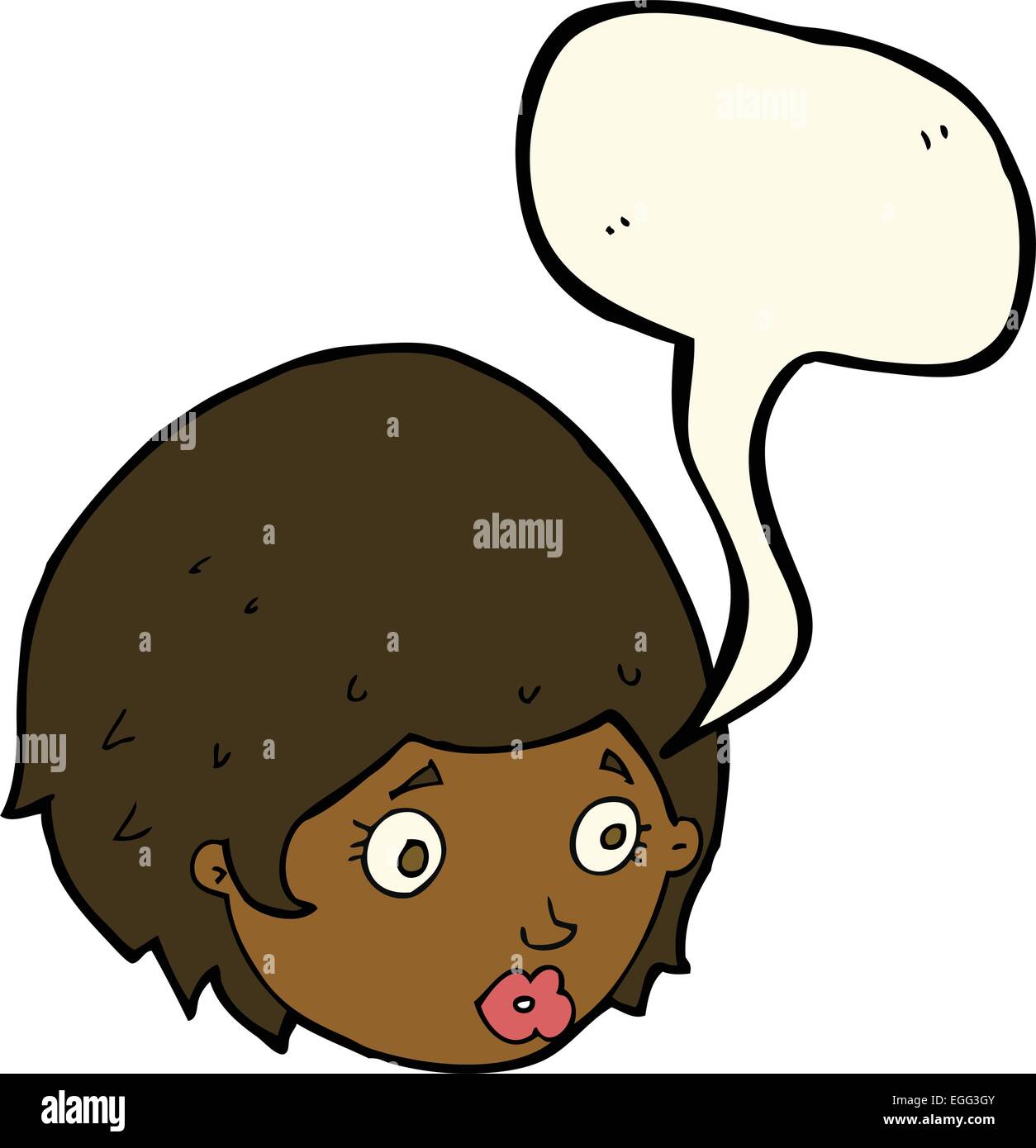 cartoon girl with concerned expression with speech bubble Stock Vector ...