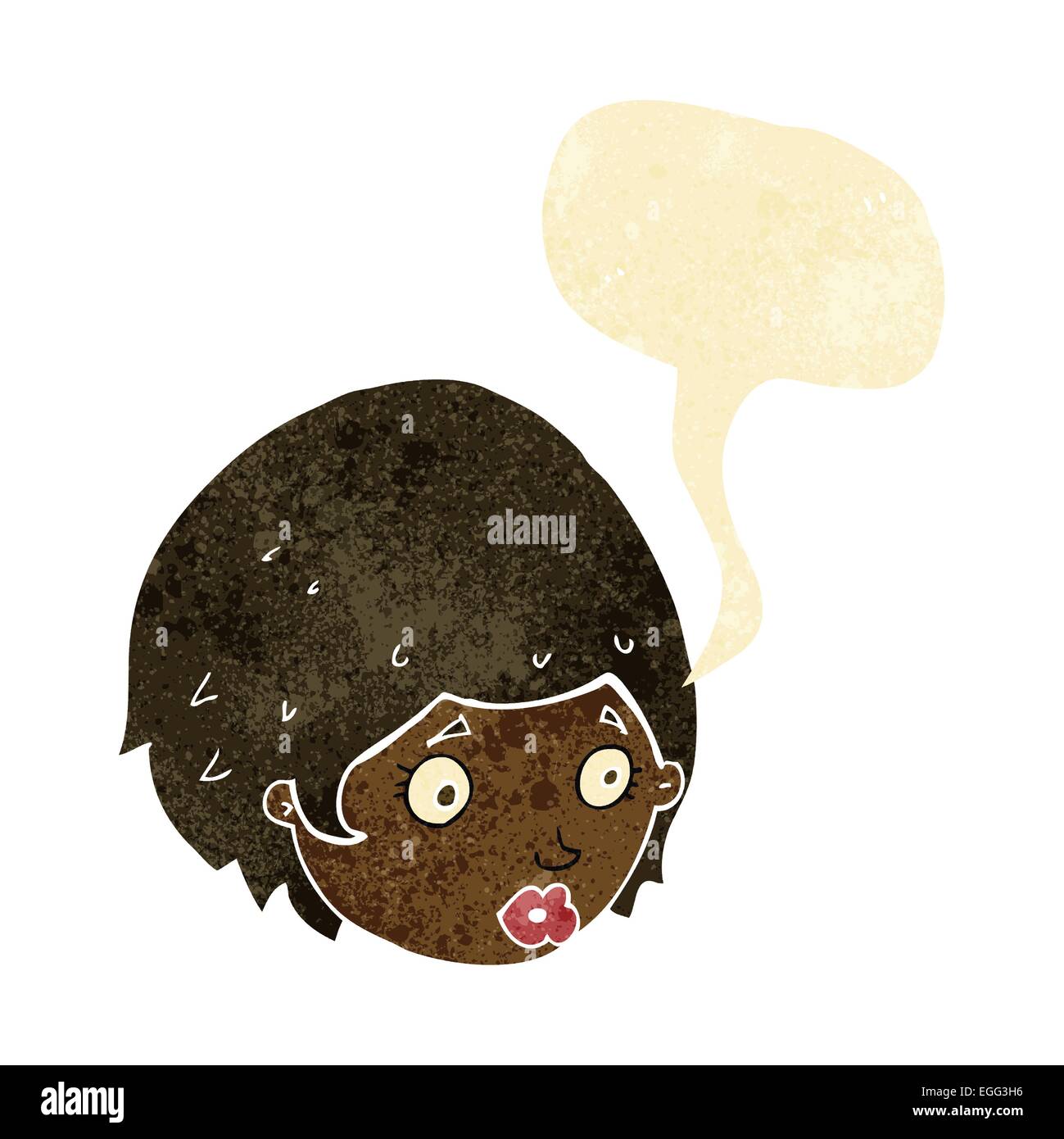 cartoon girl with concerned expression with speech bubble Stock Vector ...