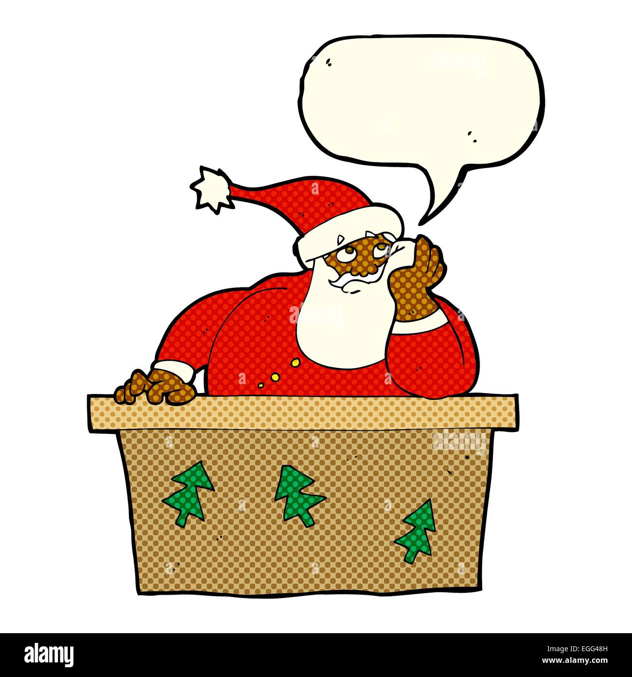 cartoon bored santa claus with speech bubble Stock Vector Image & Art ...