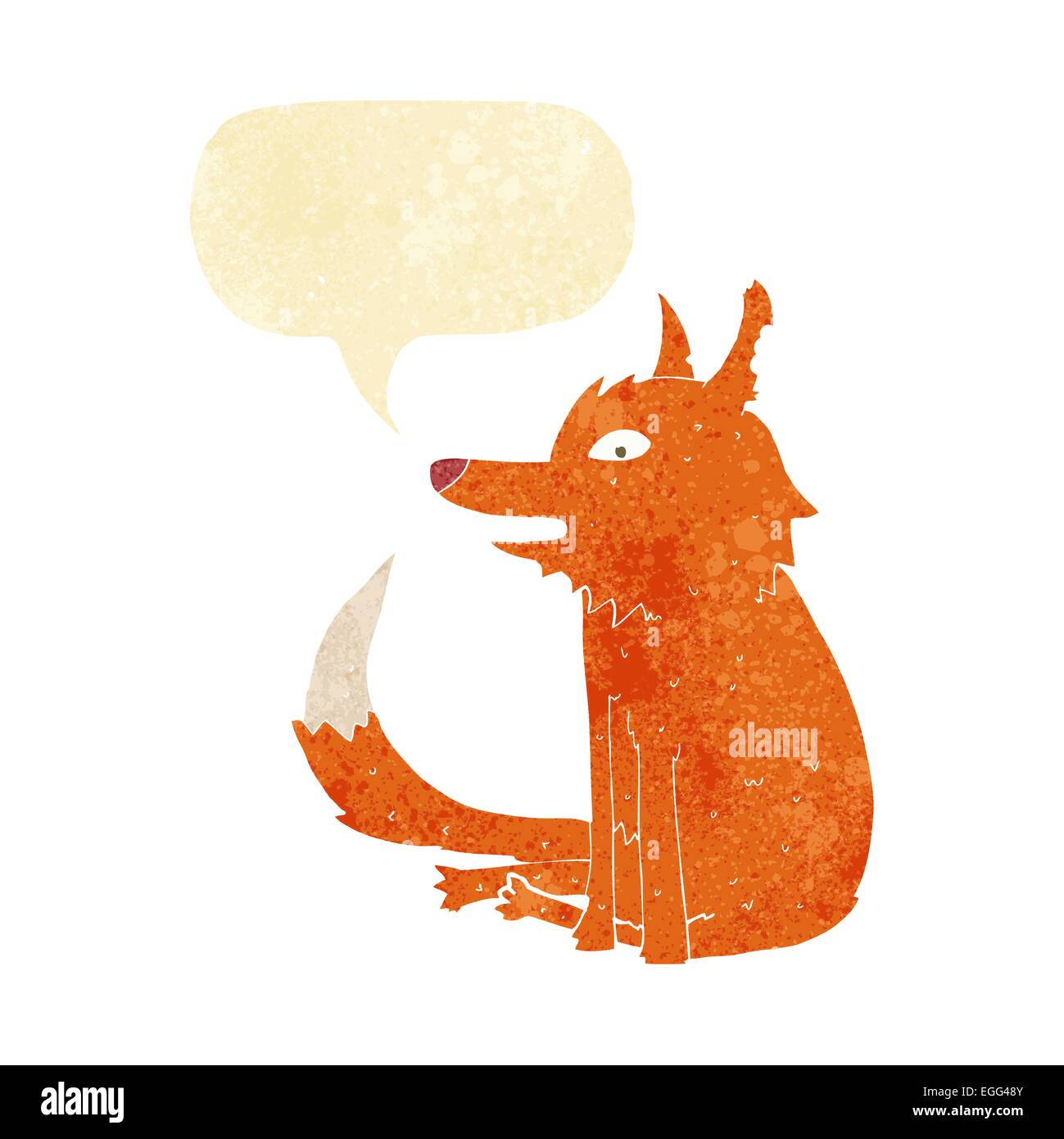 cartoon fox sitting with speech bubble Stock Vector Image & Art - Alamy