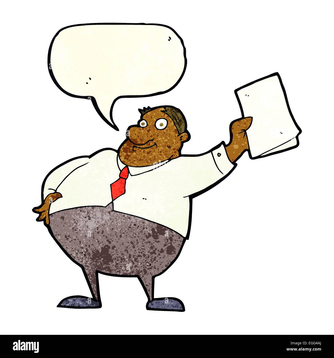 cartoon boss waving papers with speech bubble Stock Vector Image & Art ...
