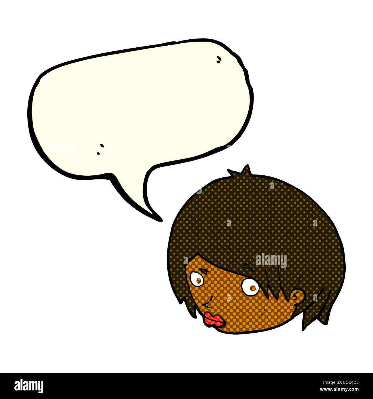 cartoon female face with raised eyebrow with speech bubble Stock Vector ...