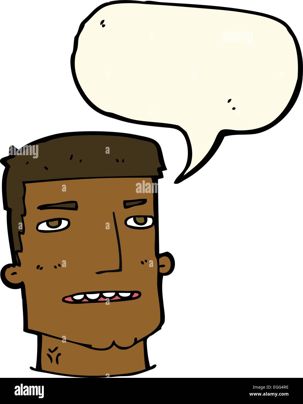 cartoon male head with speech bubble Stock Vector Image & Art - Alamy