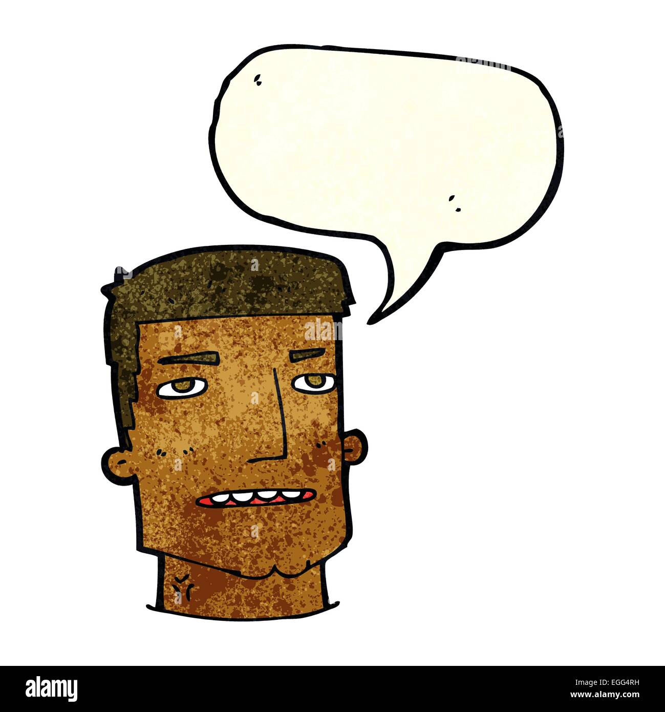 cartoon male head with speech bubble Stock Vector Image & Art - Alamy