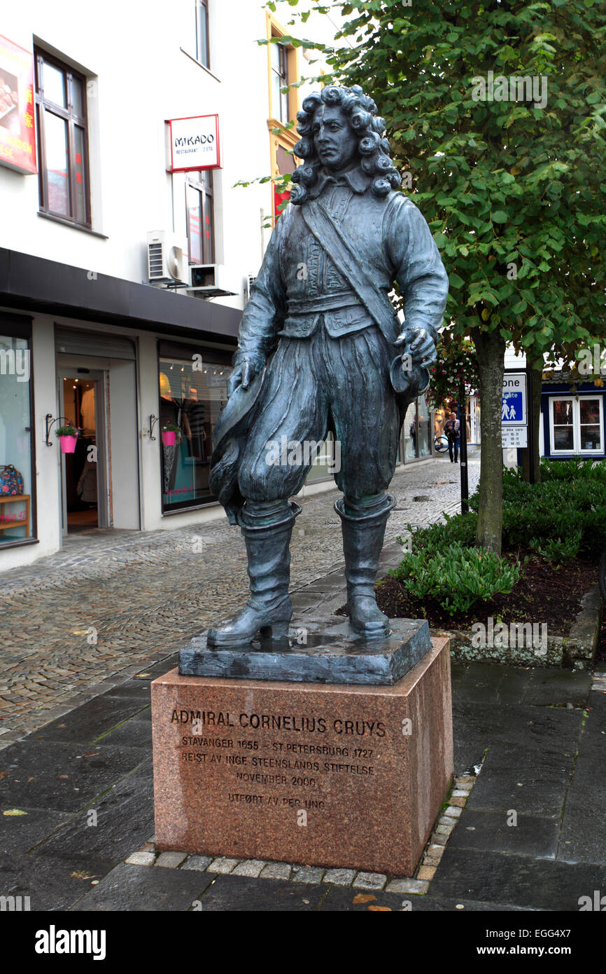 Bronze statue of Admiral Cornelius Cruys Stavanger City, Western Fjords ...