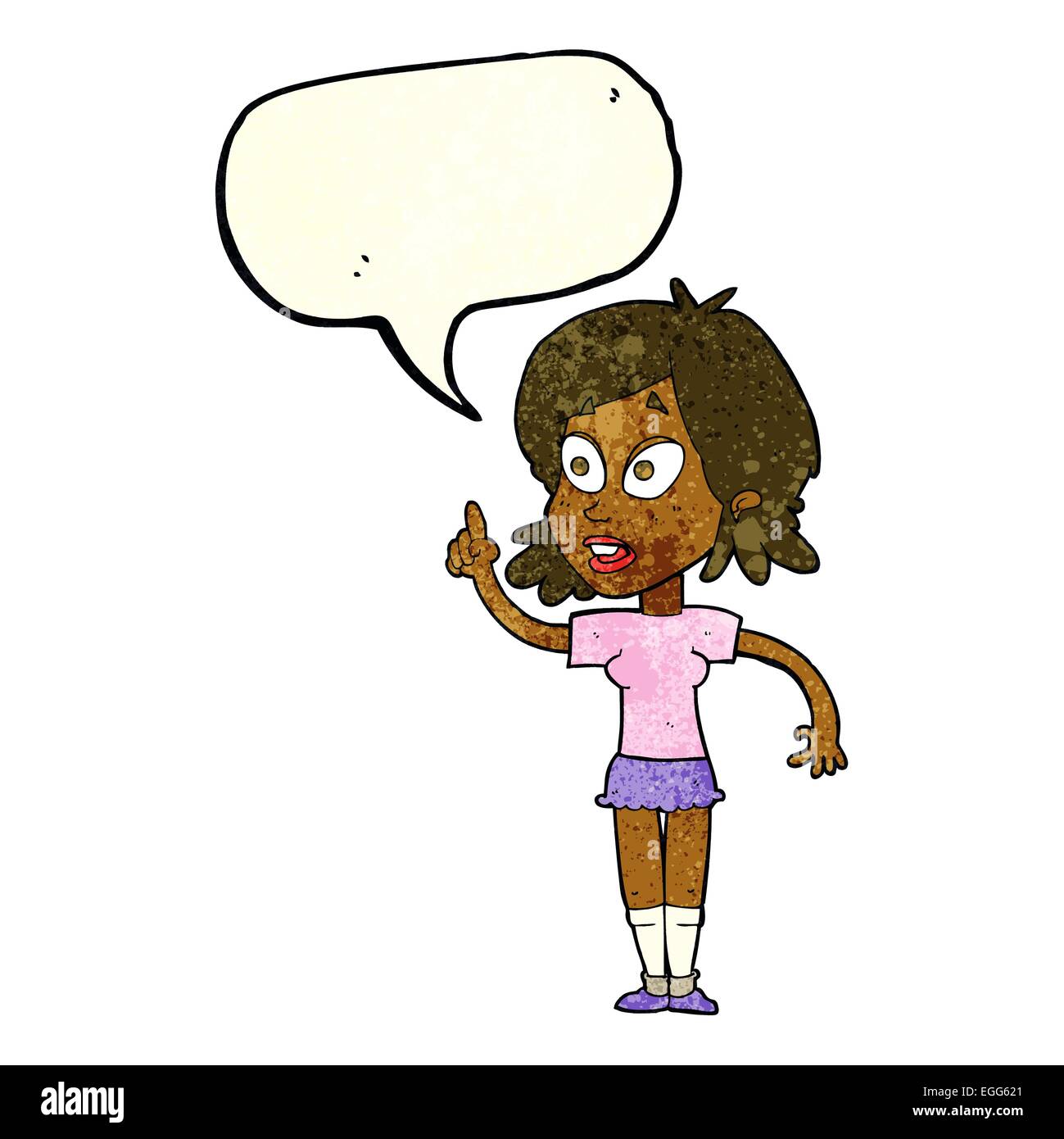 cartoon woman asking question with speech bubble Stock Vector Image ...