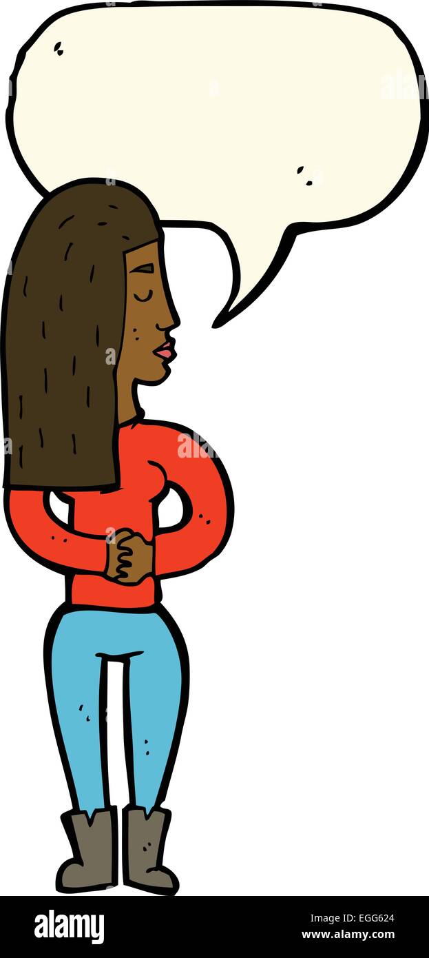 cartoon woman ignoring with speech bubble Stock Vector Image & Art - Alamy