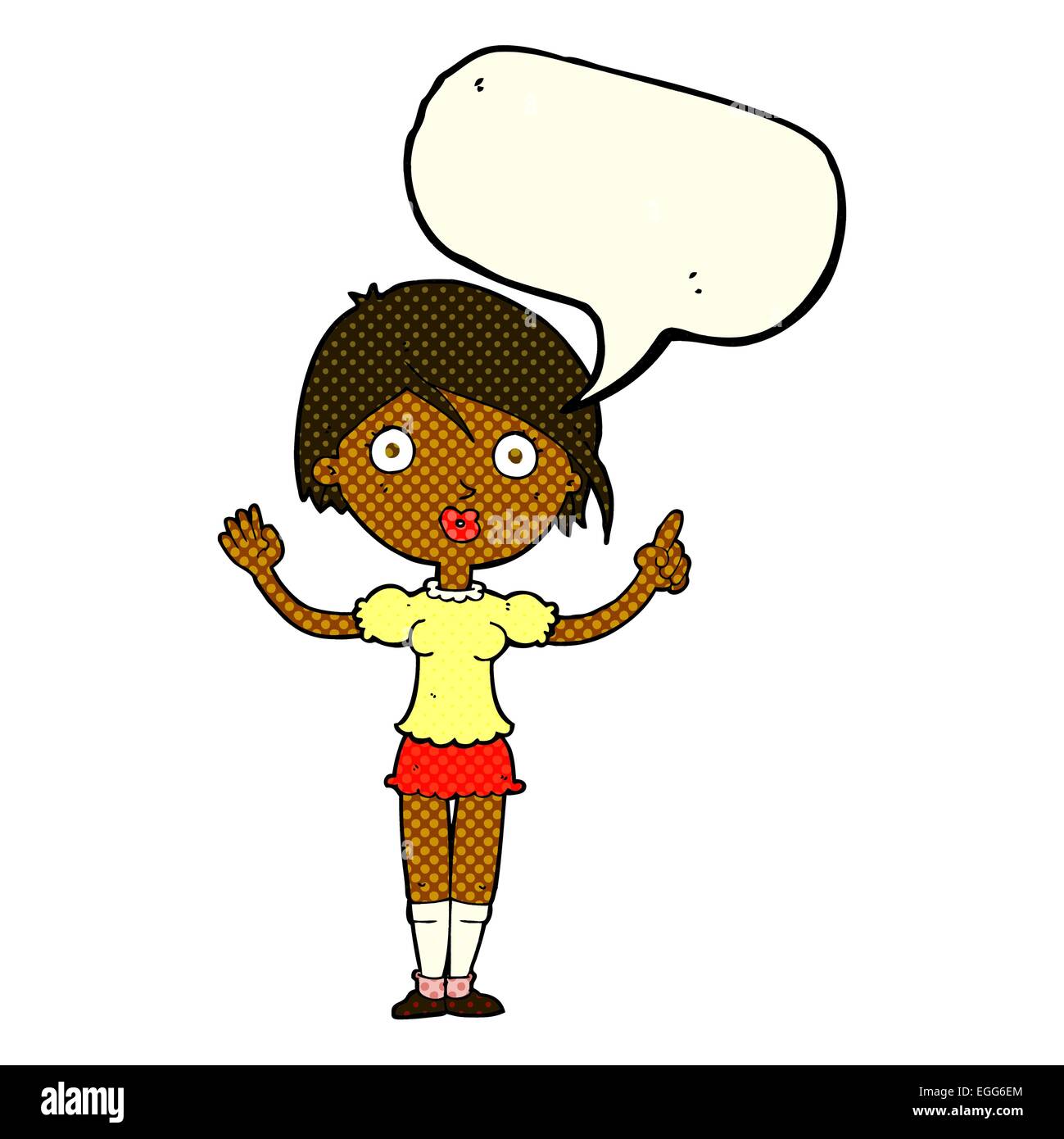 cartoon girl asking question with speech bubble Stock Vector Image ...