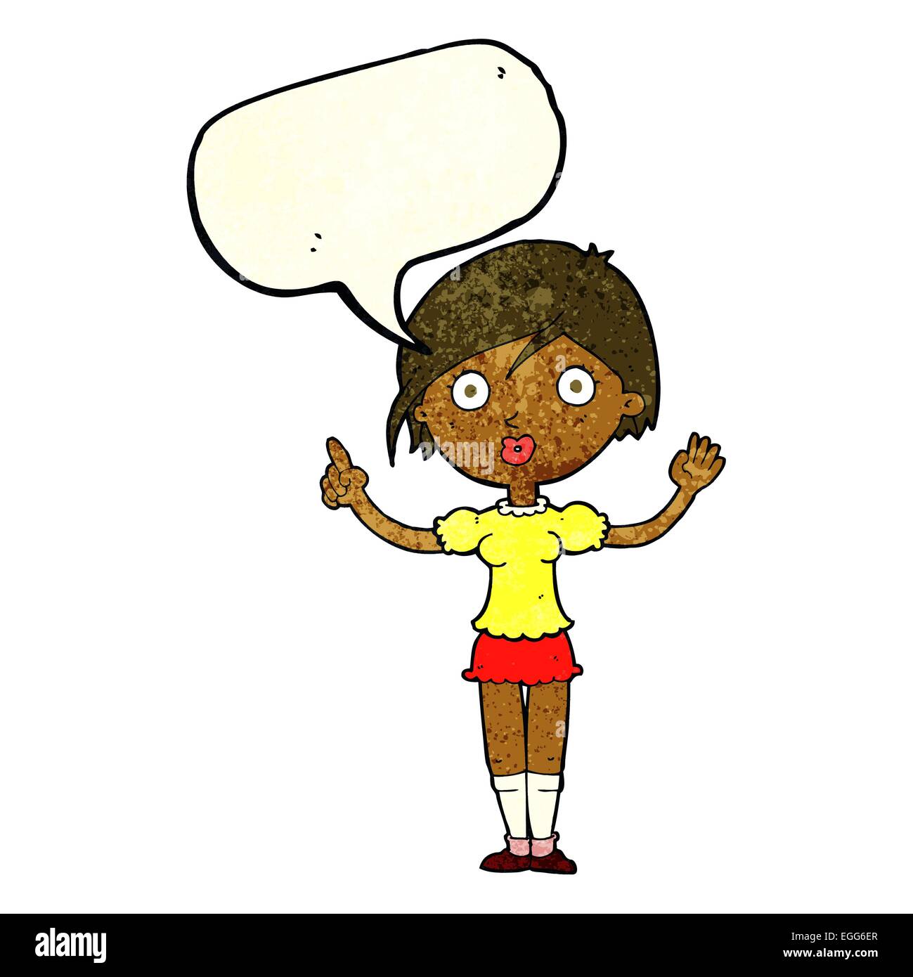 cartoon girl asking question with speech bubble Stock Vector Image ...