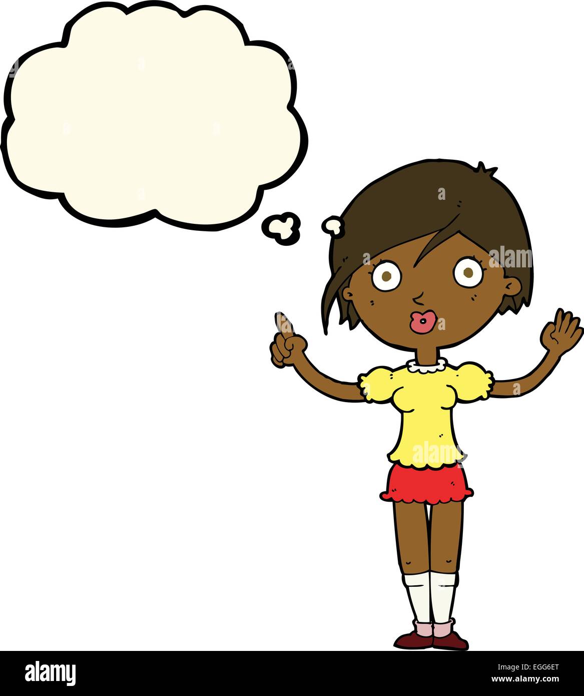 cartoon girl asking question with thought bubble Stock Vector Image ...