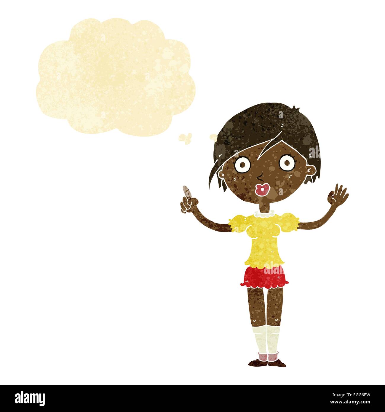 cartoon girl asking question with thought bubble Stock Vector Image ...