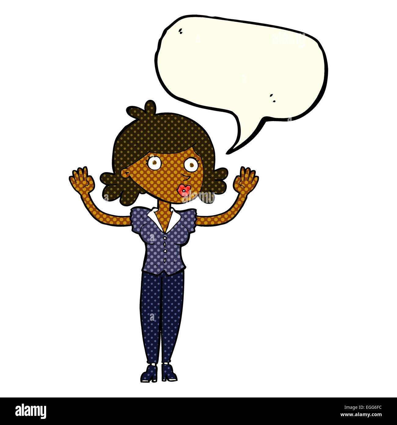 cartoon woman surrendering with speech bubble Stock Vector Image & Art ...