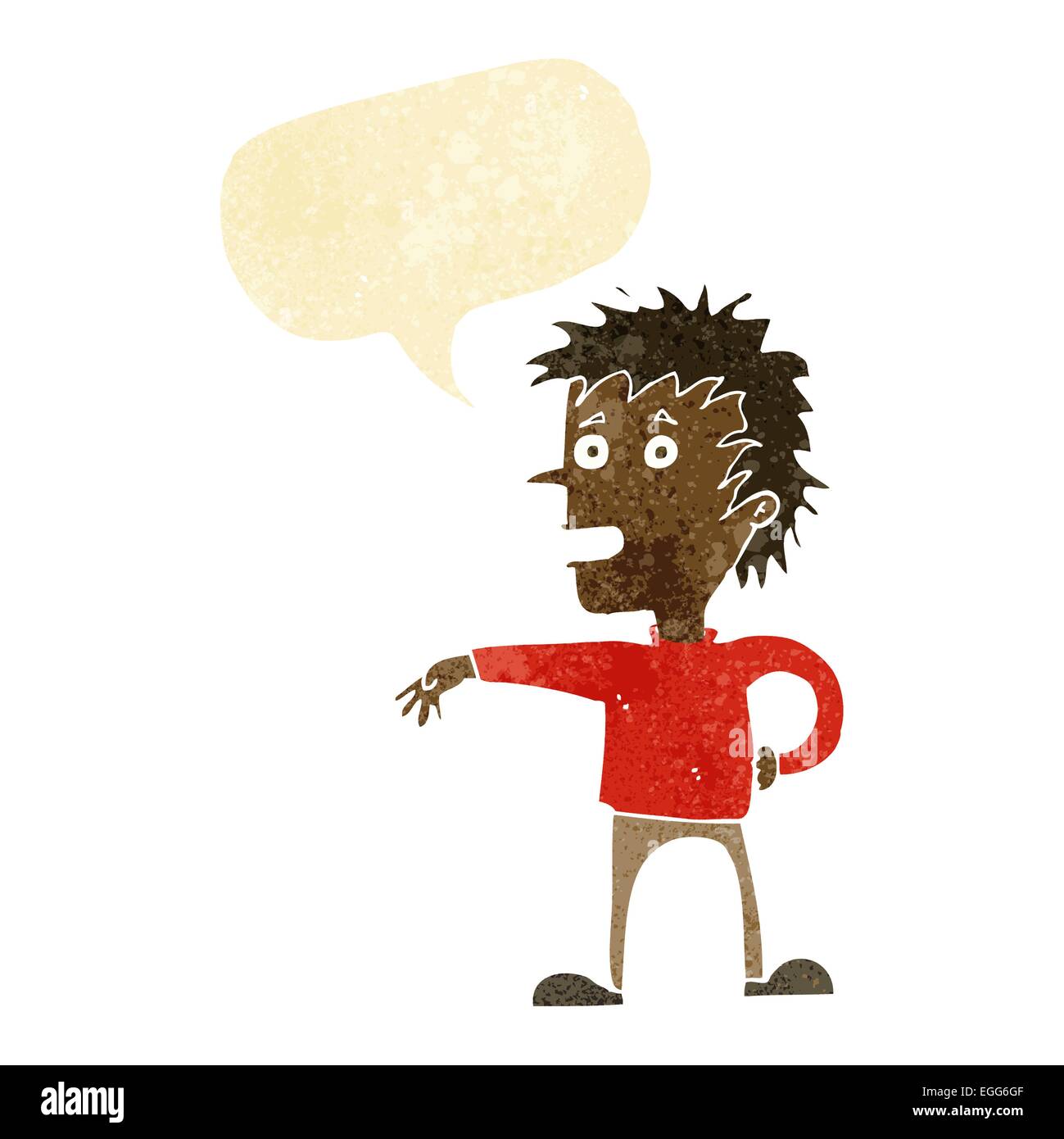 cartoon man making dismissive gesture with speech bubble Stock Vector ...