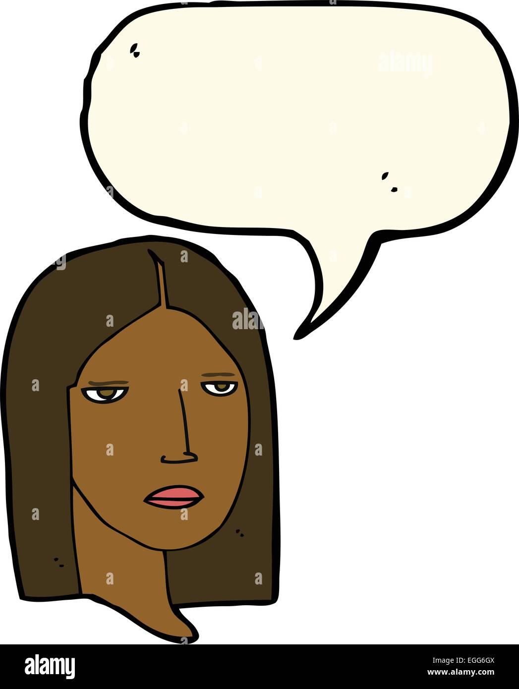 cartoon serious woman with speech bubble Stock Vector Image & Art - Alamy