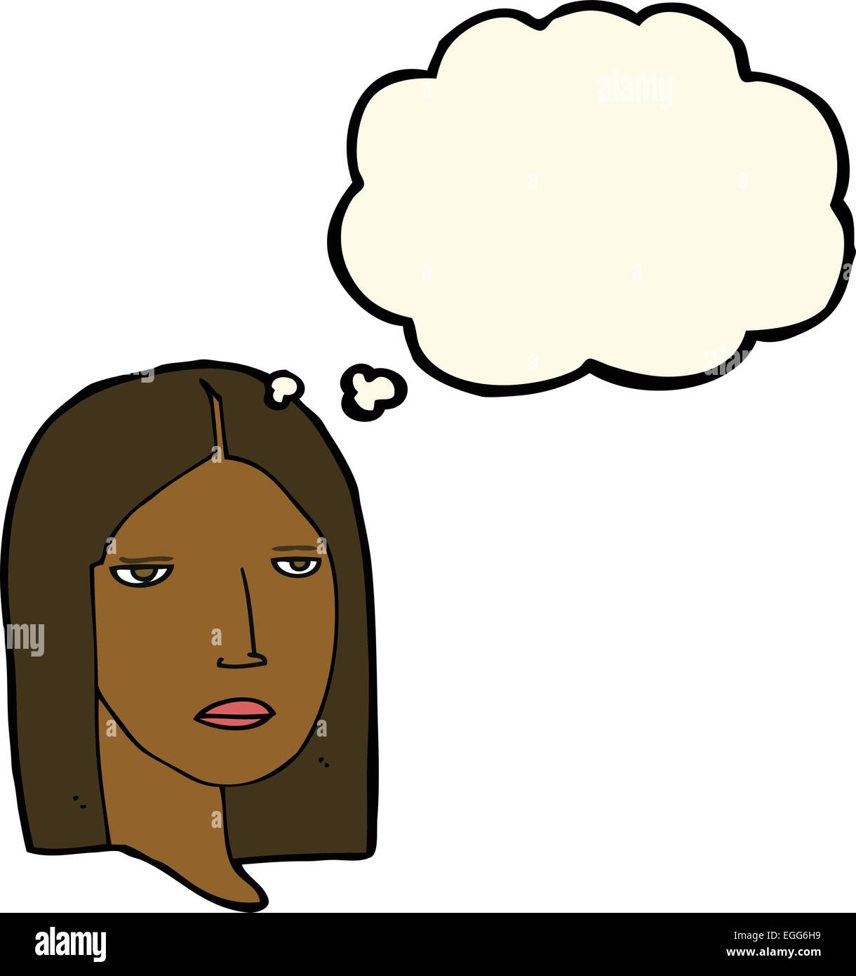 cartoon serious woman with thought bubble Stock Vector Image & Art - Alamy