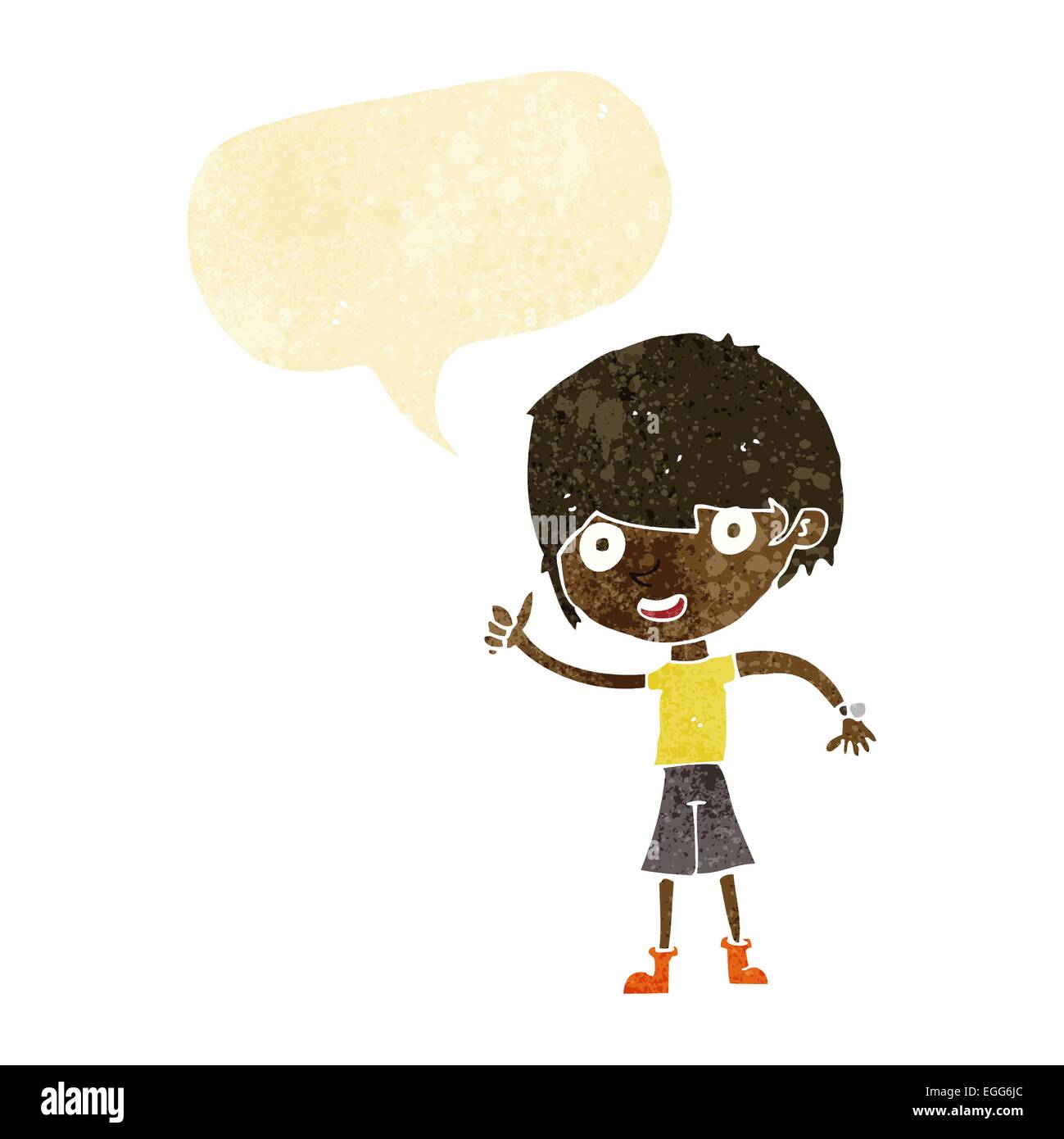 cartoon boy with positive attitude with speech bubble Stock Vector ...