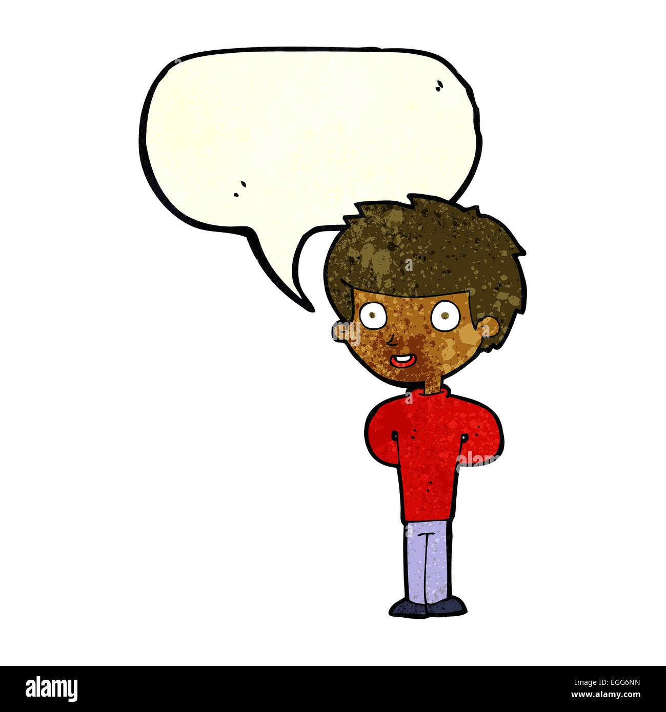 cartoon happy boy with speech bubble Stock Vector Image & Art - Alamy