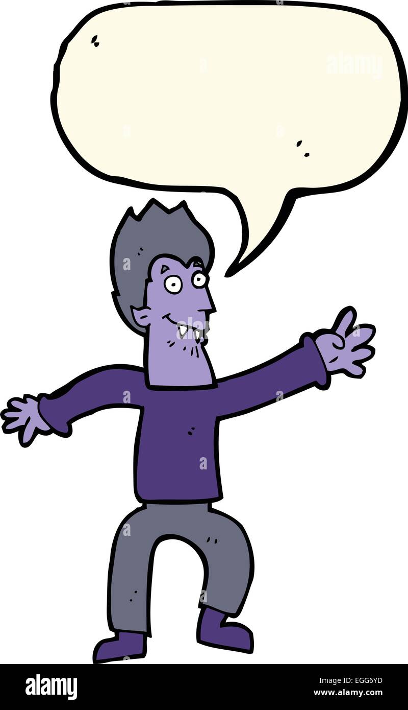 cartoon vampire with speech bubble Stock Vector Image & Art - Alamy