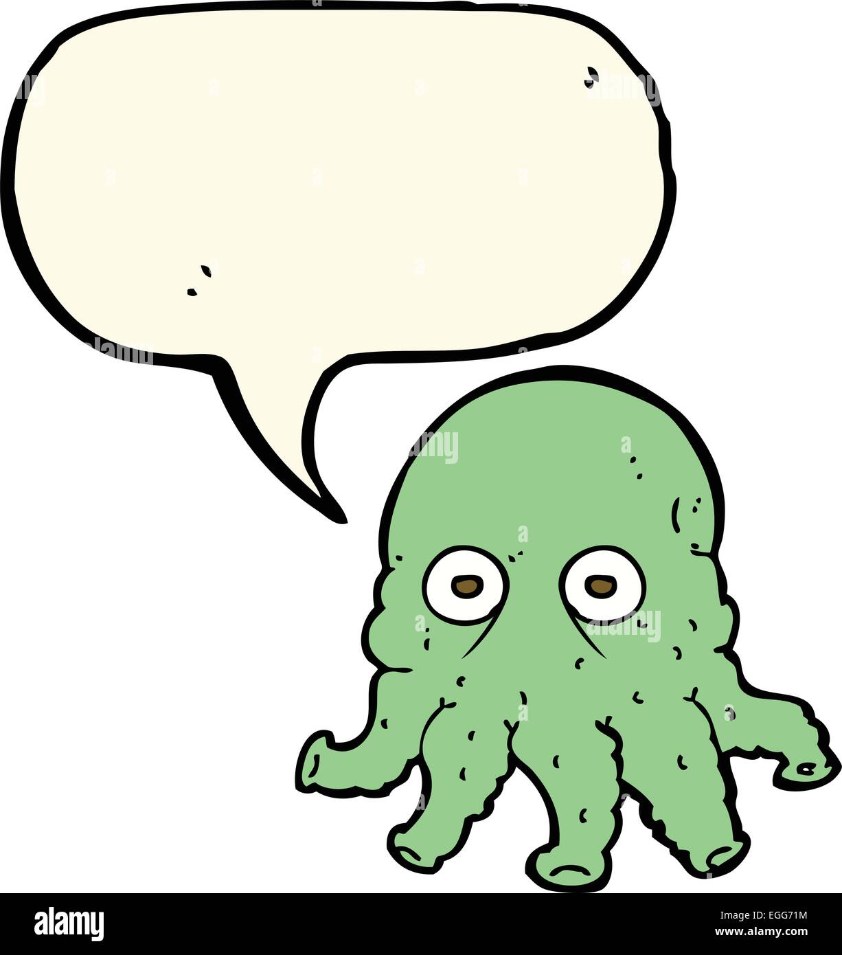 cartoon alien squid face with speech bubble Stock Vector Image & Art ...