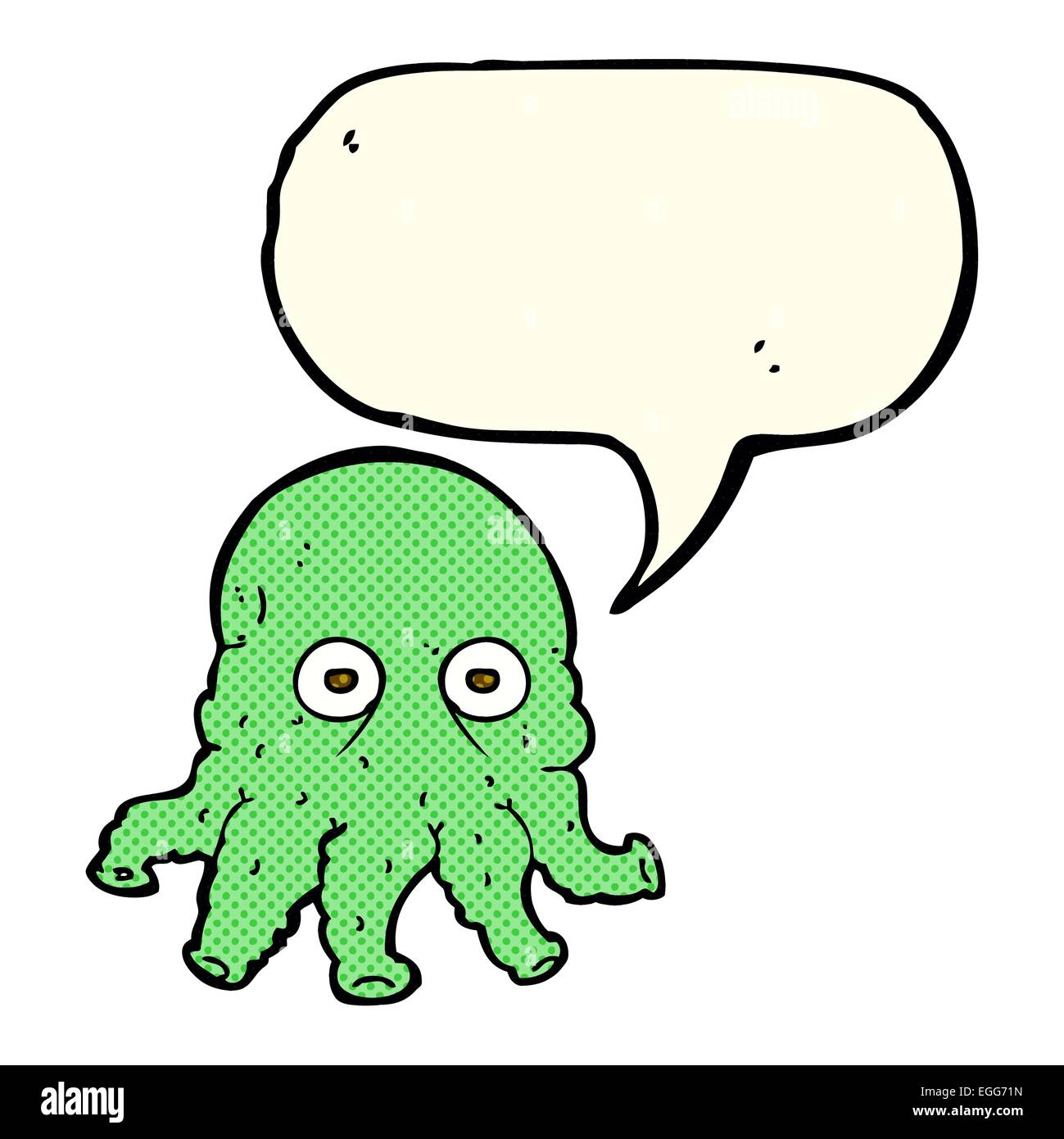 cartoon alien squid face with speech bubble Stock Vector Image & Art ...