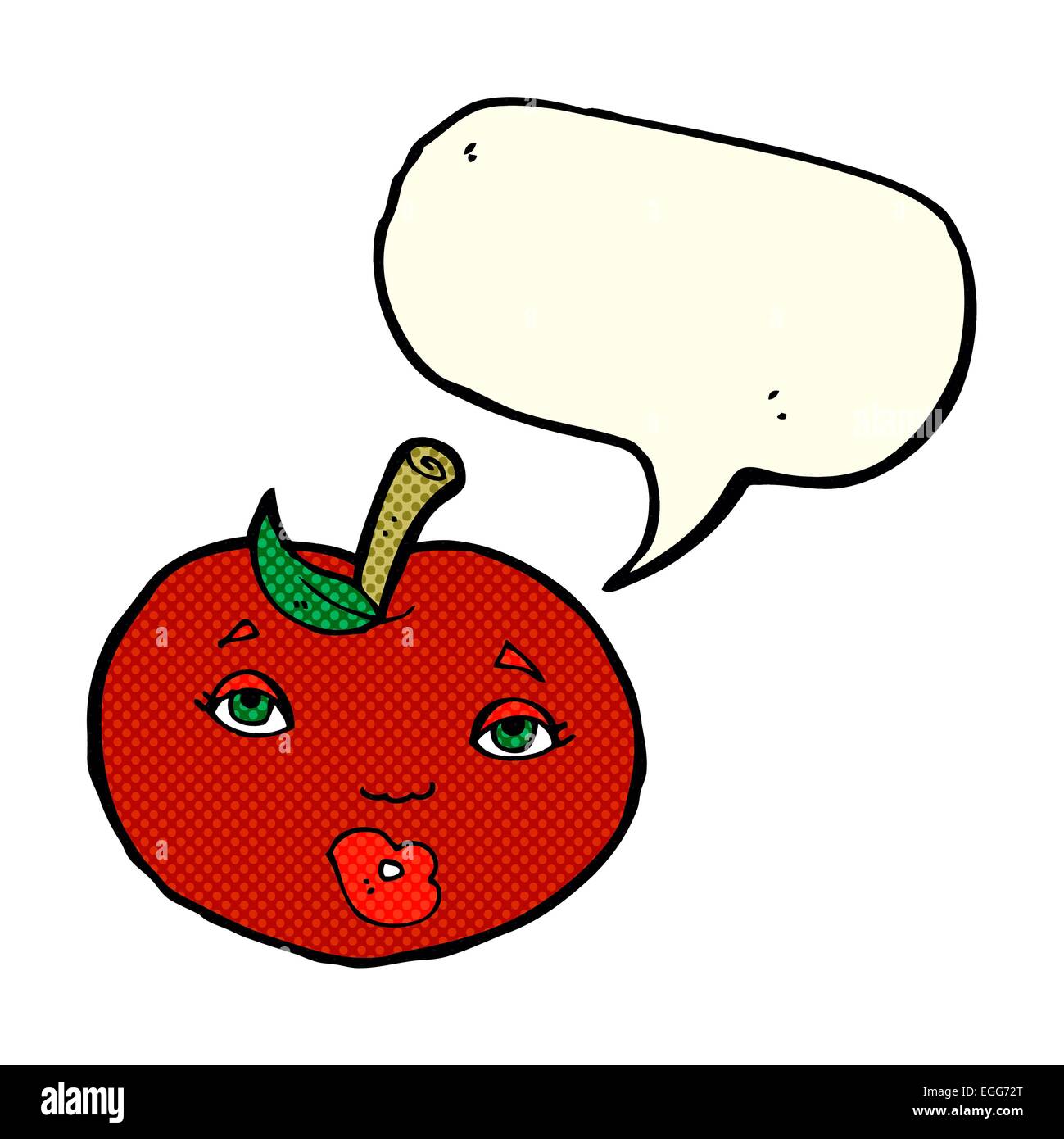 cartoon apple with face with speech bubble Stock Vector Image & Art - Alamy