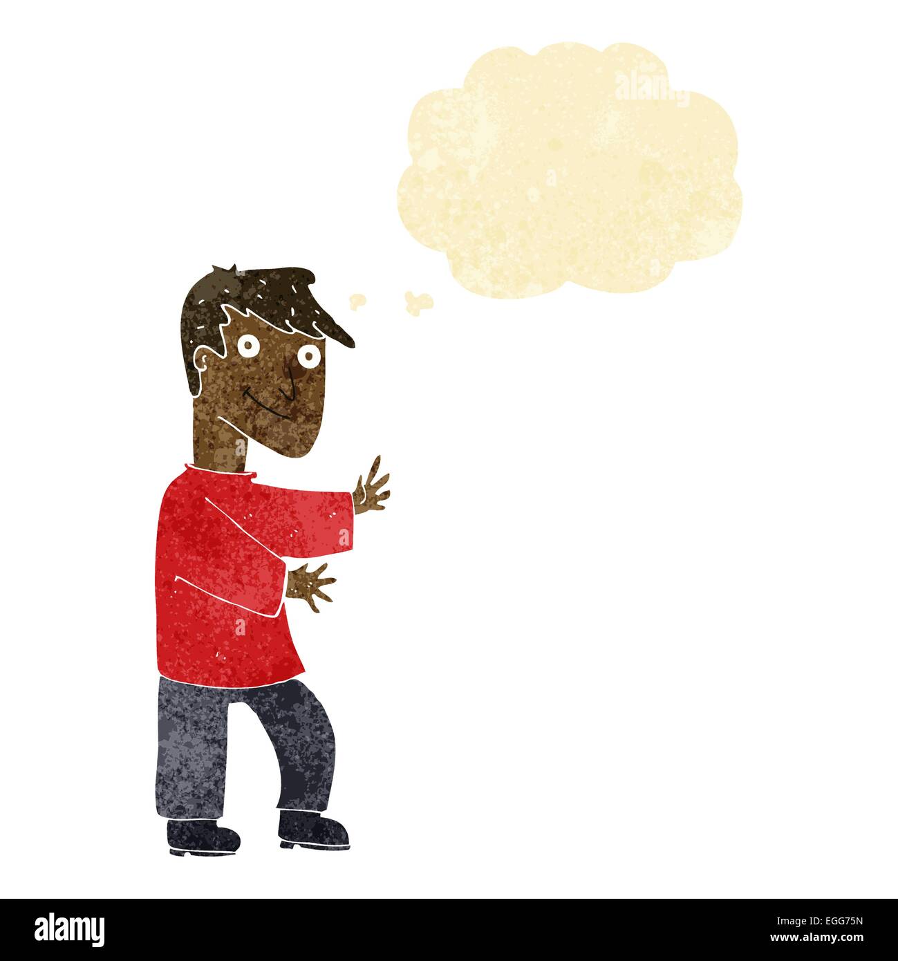 cartoon happy man with thought bubble Stock Vector Image & Art - Alamy